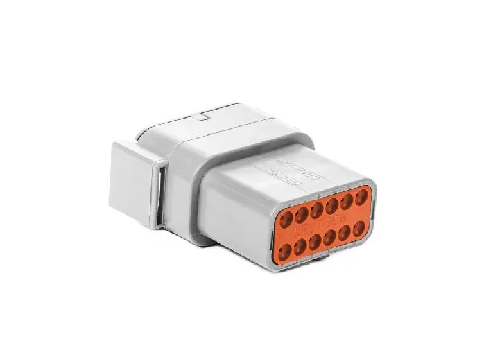 DTM04-12PA - DTM Series - 12 Pin Male Receptacle - A Key, Gray ...