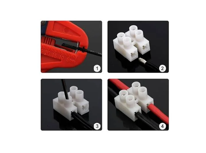 Terminal Block Strip,10A Dual Rows, Polyethylene and Copper, for Wiring ...
